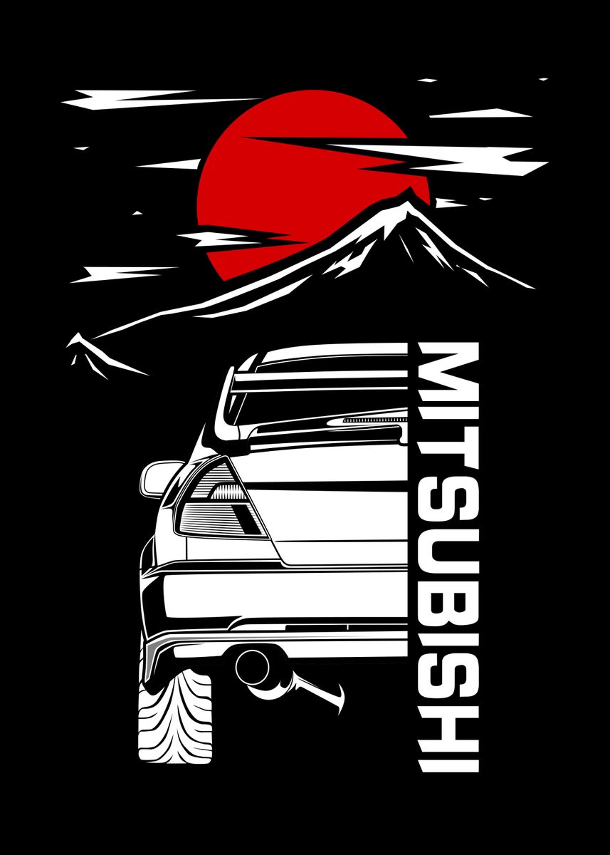 'Mitsubishi lancer Evo IV' Poster, picture, metal print, paint by ...