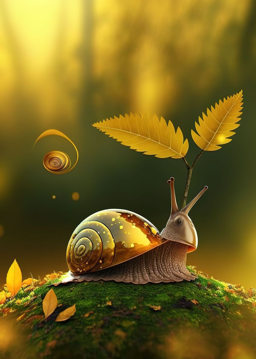 'Snail animal' Poster, picture, metal print, paint by King Kean | Displate