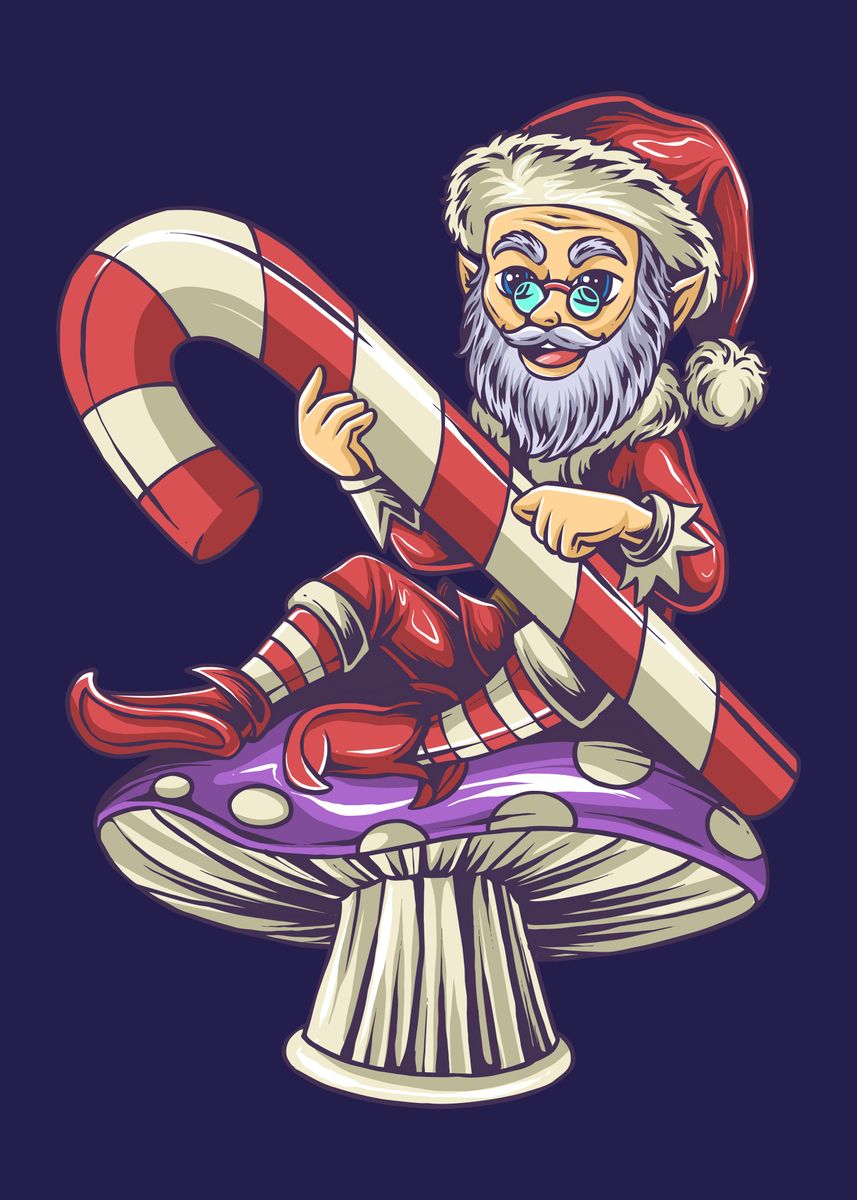 'Dwarf santa claus' Poster, picture, metal print, paint by ...