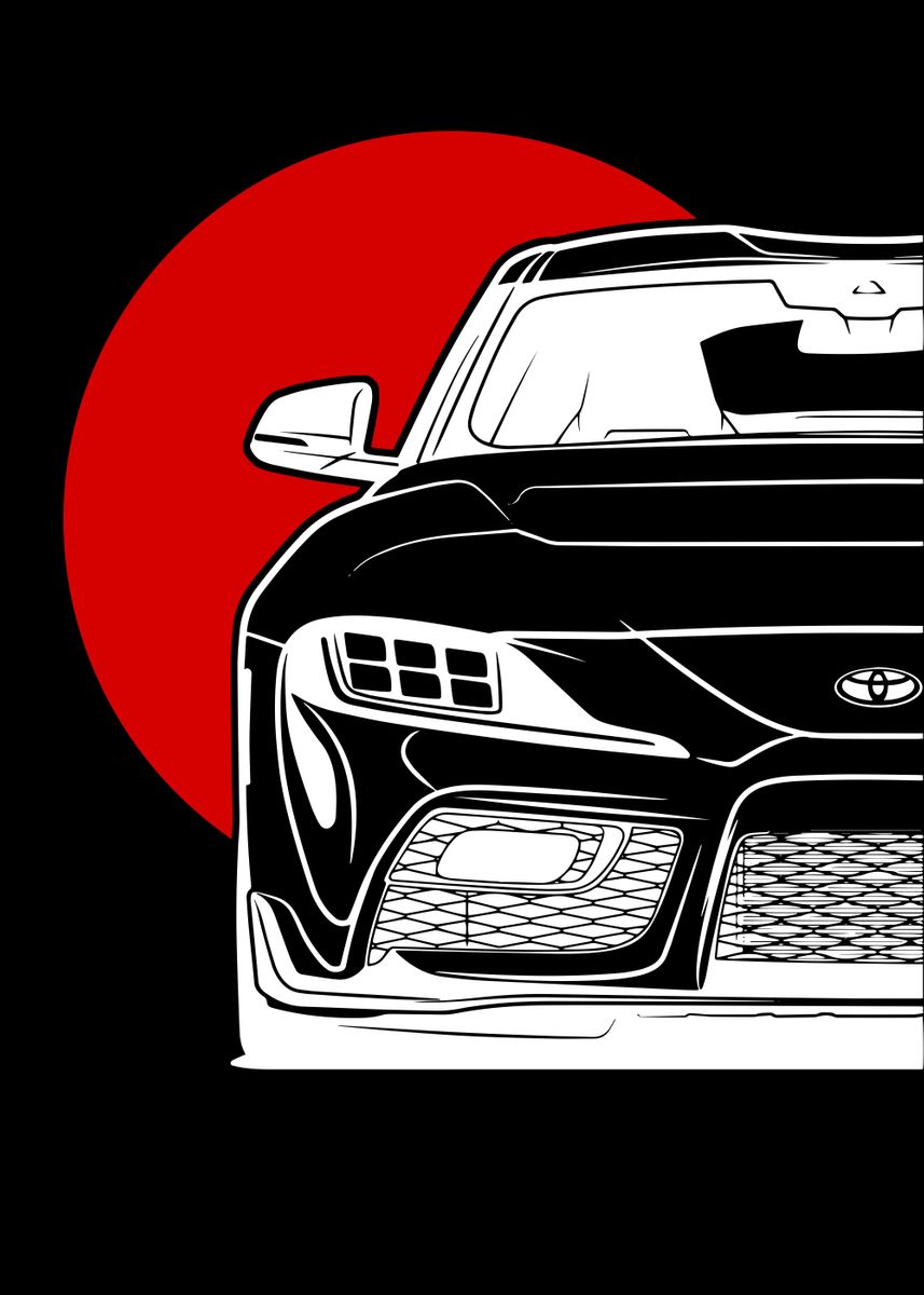 'Toyota Supra A90 Mk5' Poster, picture, metal print, paint by artH ...
