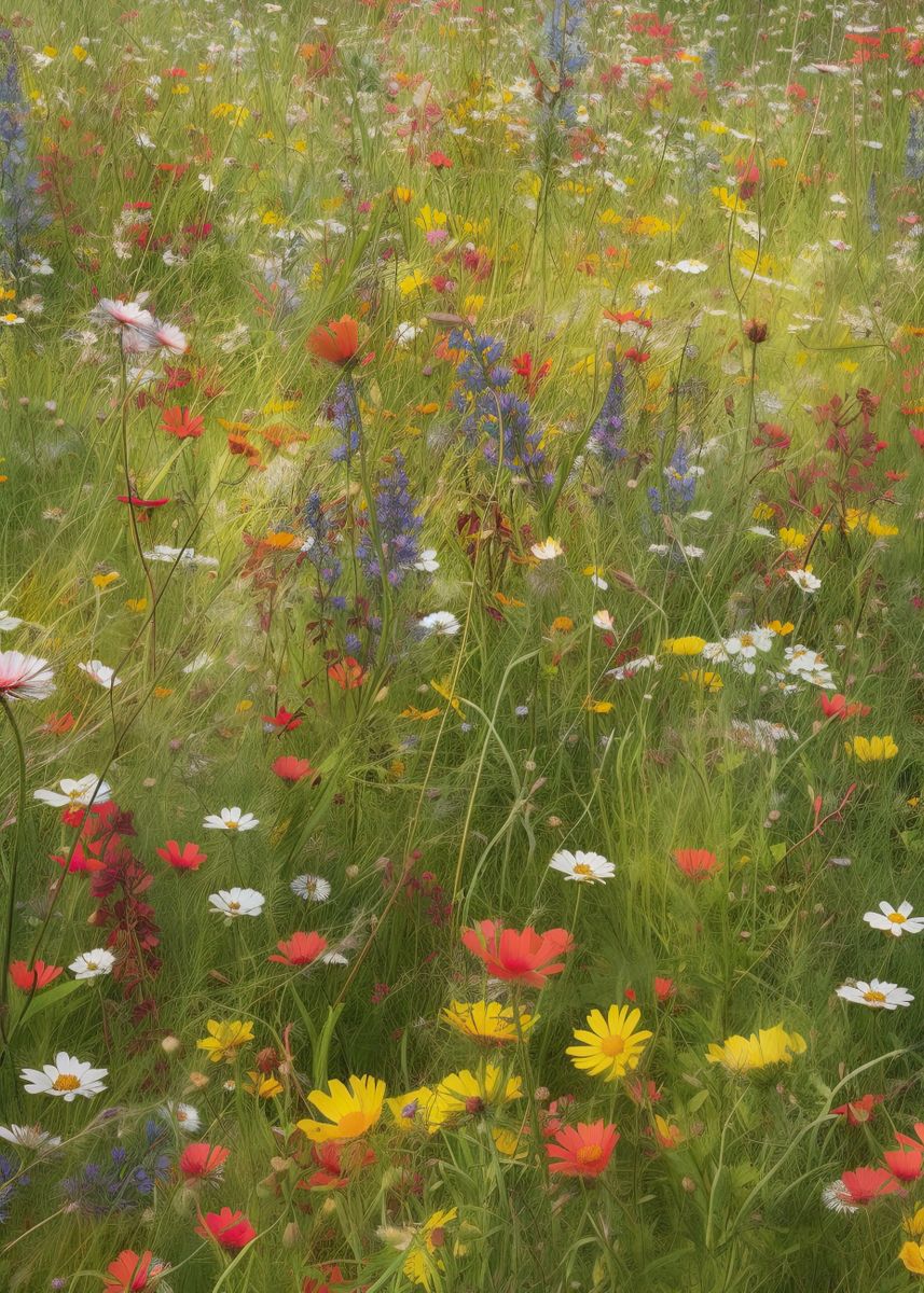 'Wildflower Field' Poster, picture, metal print, paint by Morphic ...
