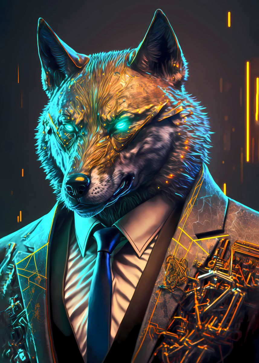 'Wolf Manager In Suit' Poster, picture, metal print, paint by Luong ...