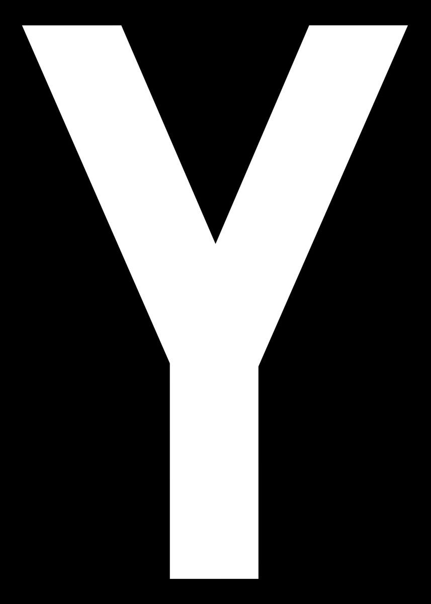 'Letter Y in white' Poster, picture, metal print, paint by Bruce ...