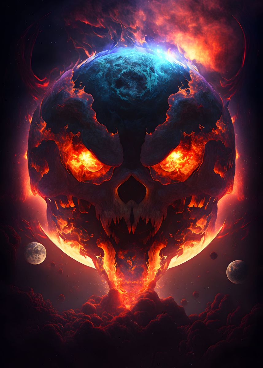 'Planet of Devil' Poster, picture, metal print, paint by ...