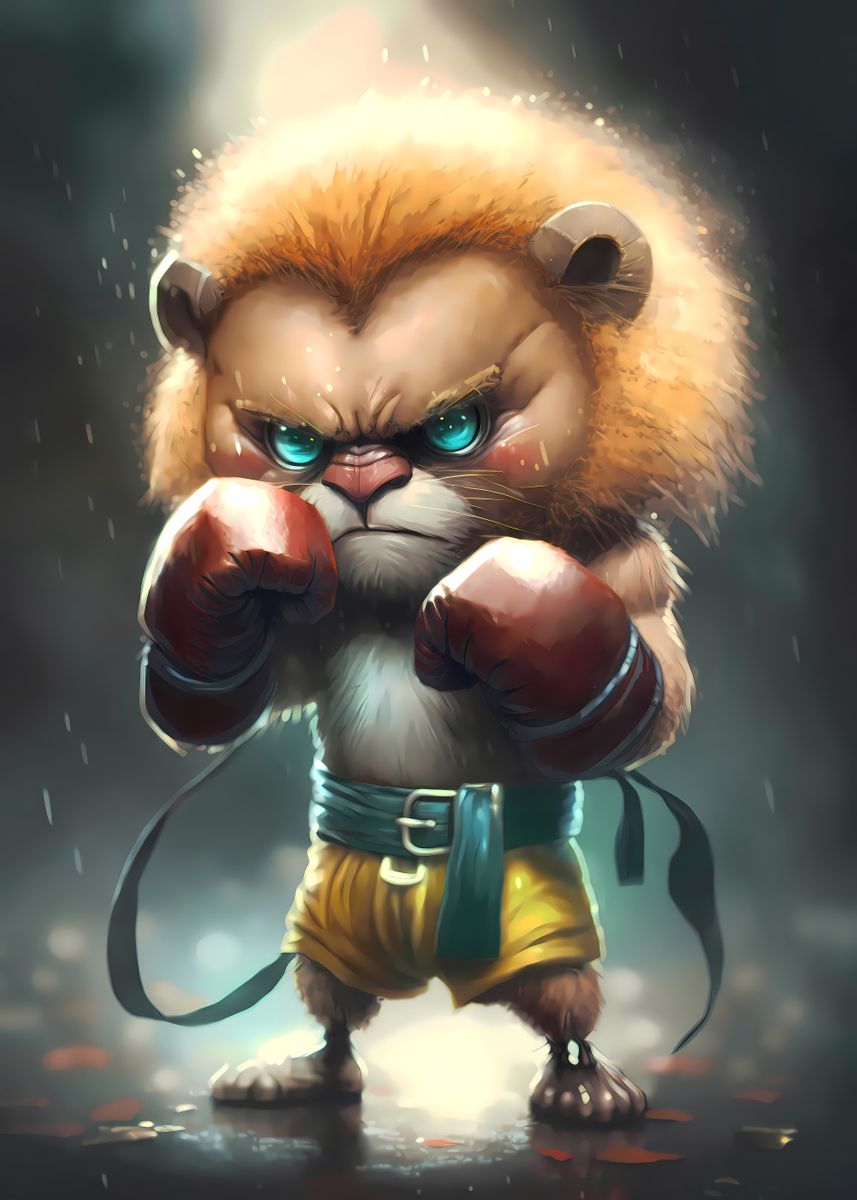 'Pro Lion Cub Boxer' Poster, picture, metal print, paint by Luong Phat ...