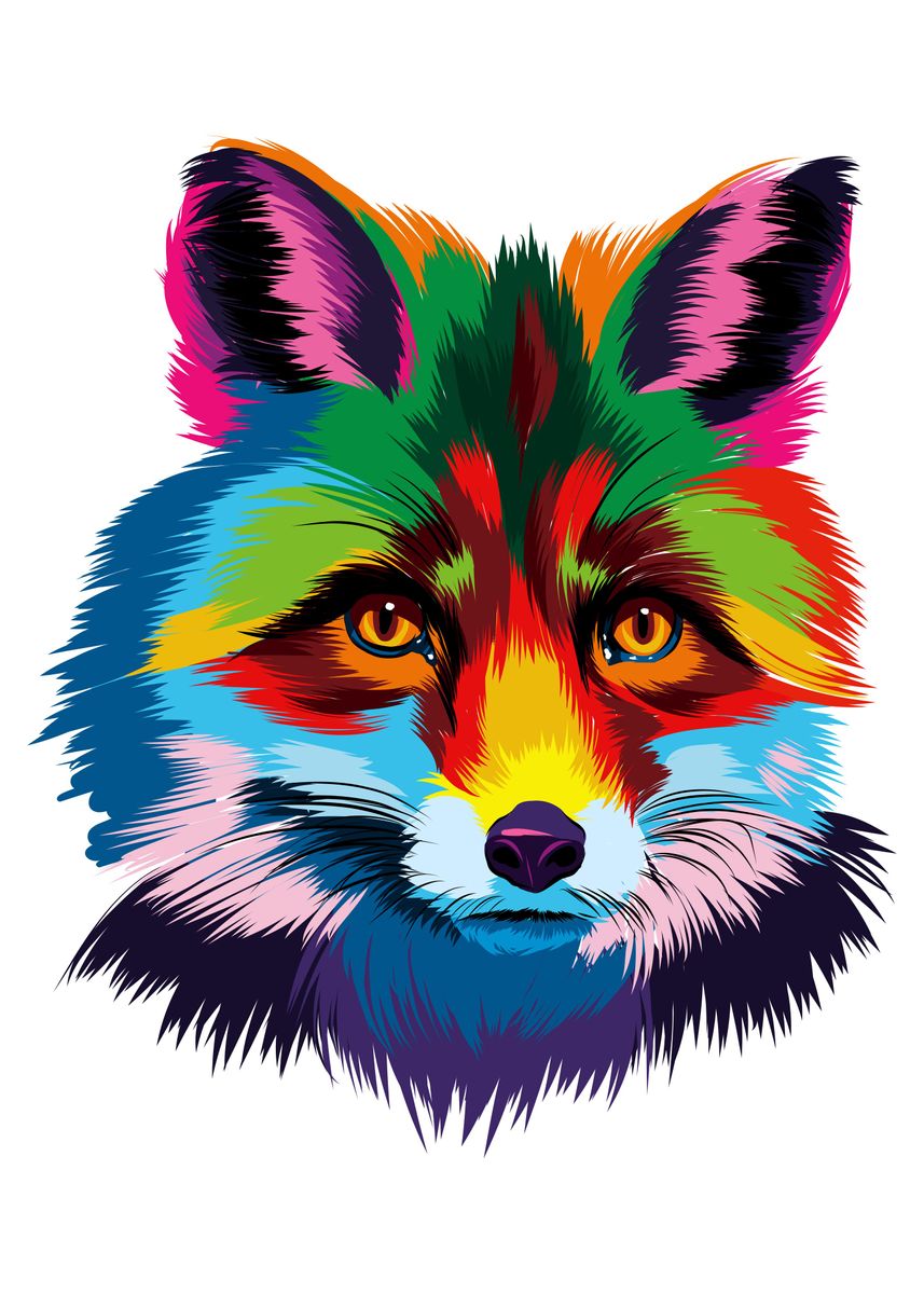 'Fox head portrait' Poster, picture, metal print, paint by Le Duc Hiep ...