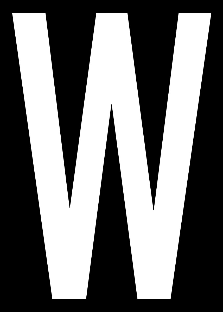 'Letter W in white' Poster by Bruce Stanfield | Displate