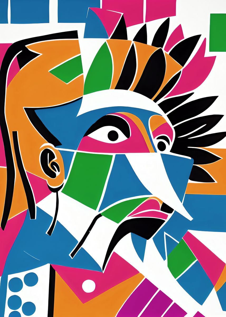 'Carnival Mask Collage' Poster, picture, metal print, paint by ...