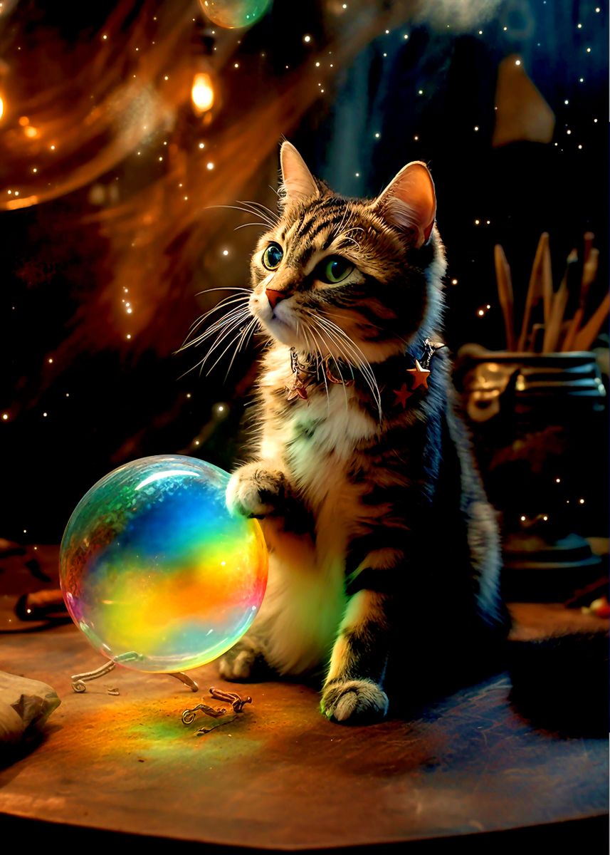 'Cat' Poster, picture, metal print, paint by dung nguyen | Displate
