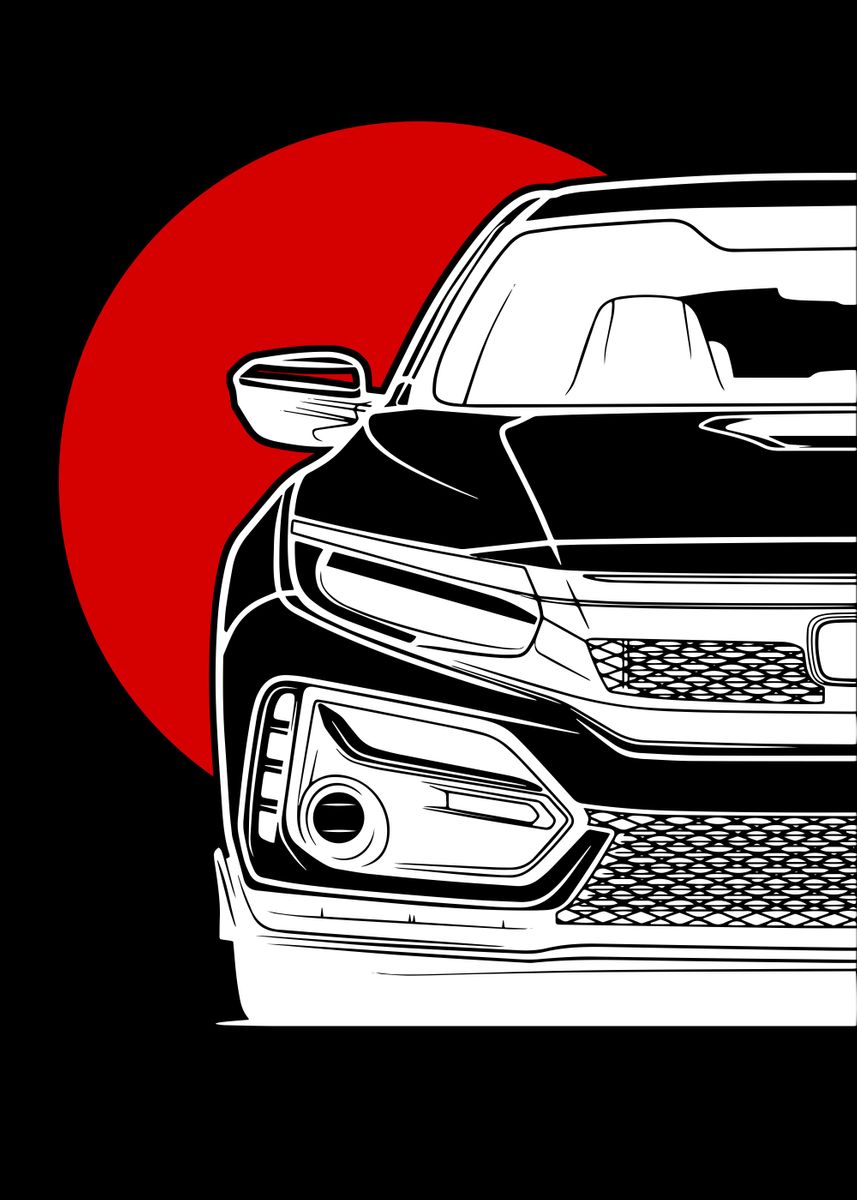 'Honda Civic Type R FK8' Poster, picture, metal print, paint by artH ...