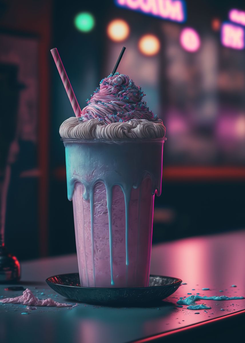 'Milkshake ' Poster, picture, metal print, paint by Elain | Displate