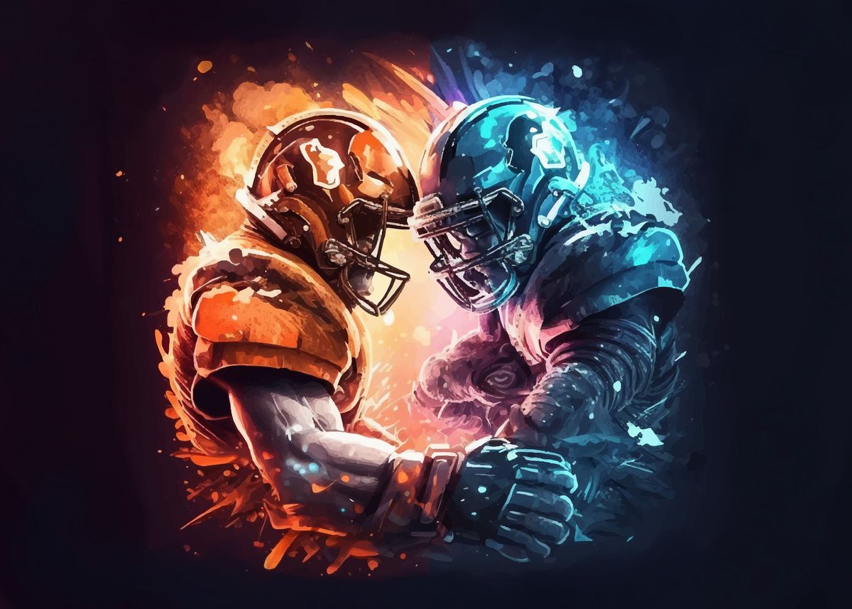 'American football abstract' Poster by dam art | Displate