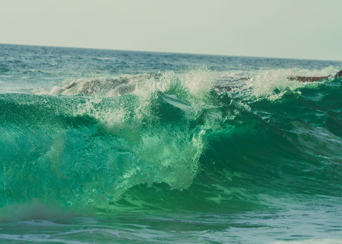 'Green wave' Poster by Rijis Art | Displate