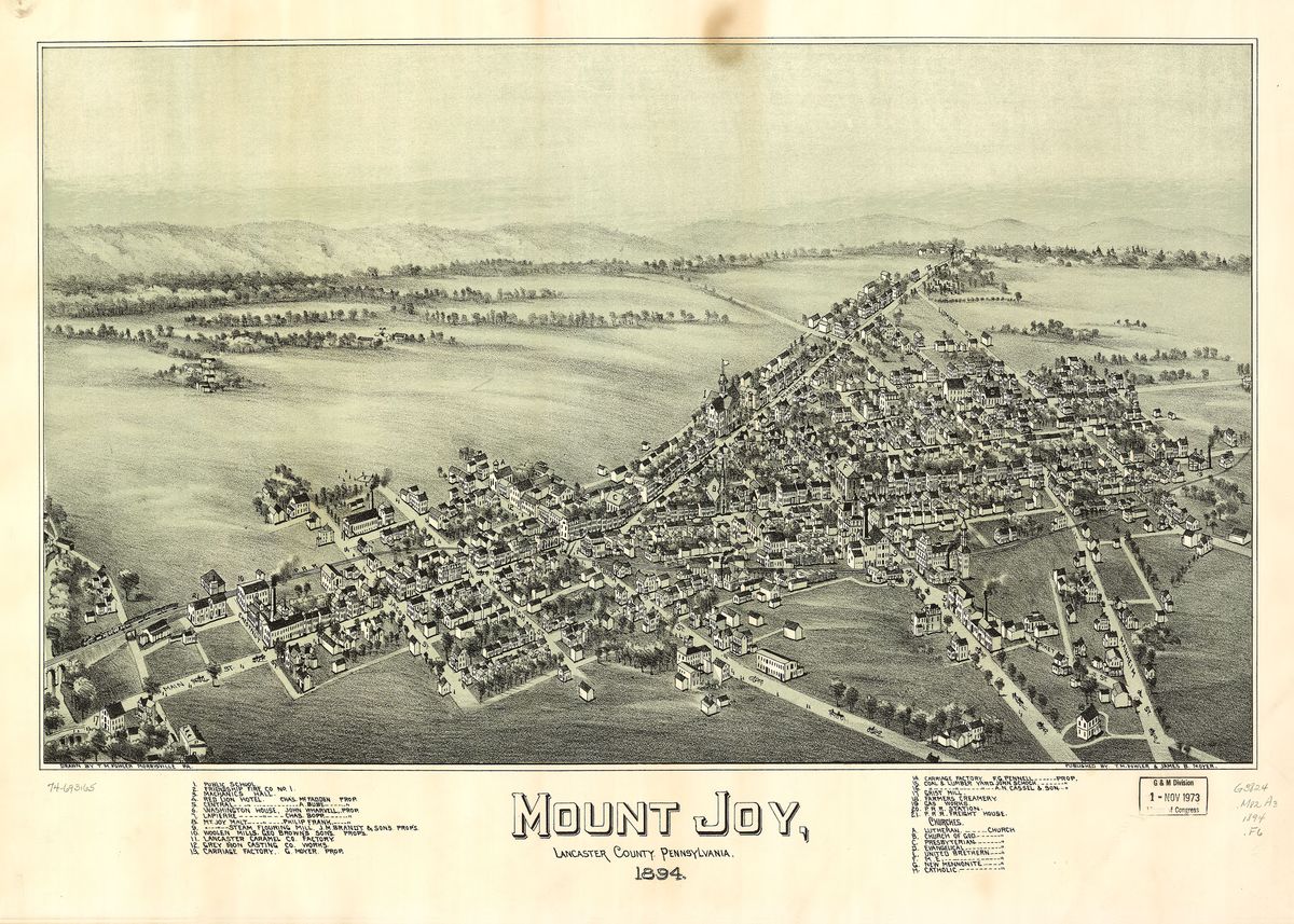 'Mount Joy PA 1894' Poster by Janice M | Displate