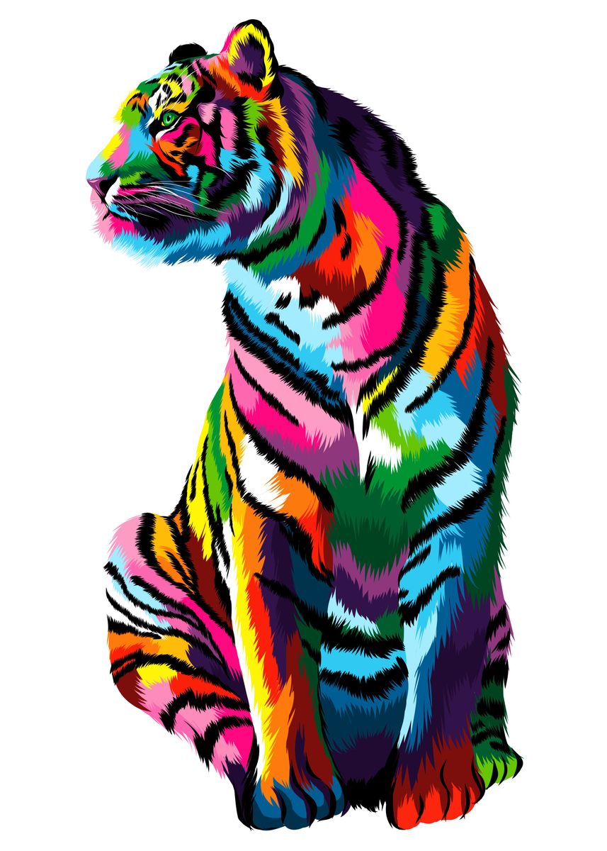 'Tiger portrait' Poster, picture, metal print, paint by Le Duc Hiep ...