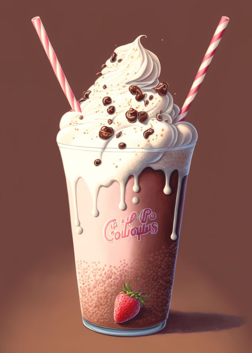 'Milkshake ' Poster, picture, metal print, paint by Jena | Displate