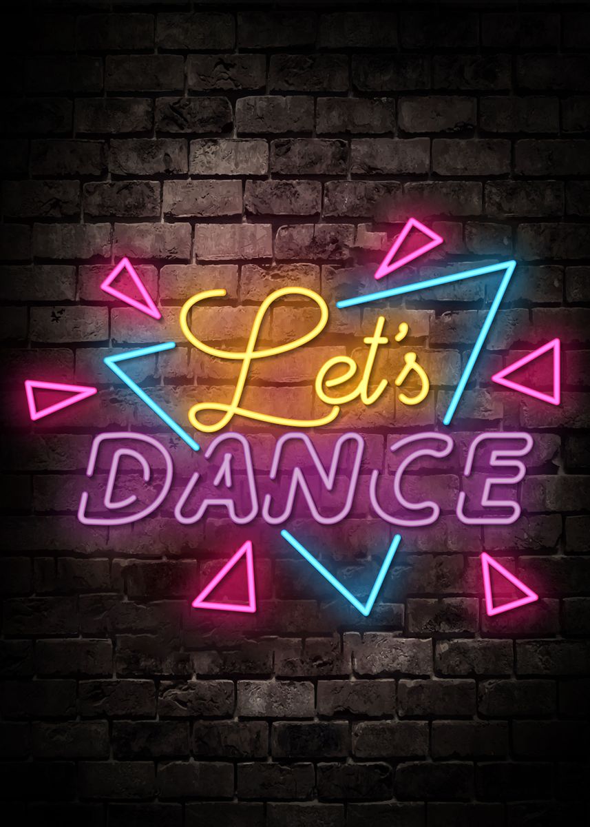 'Dance Neon' Poster, picture, metal print, paint by 5Fine | Displate