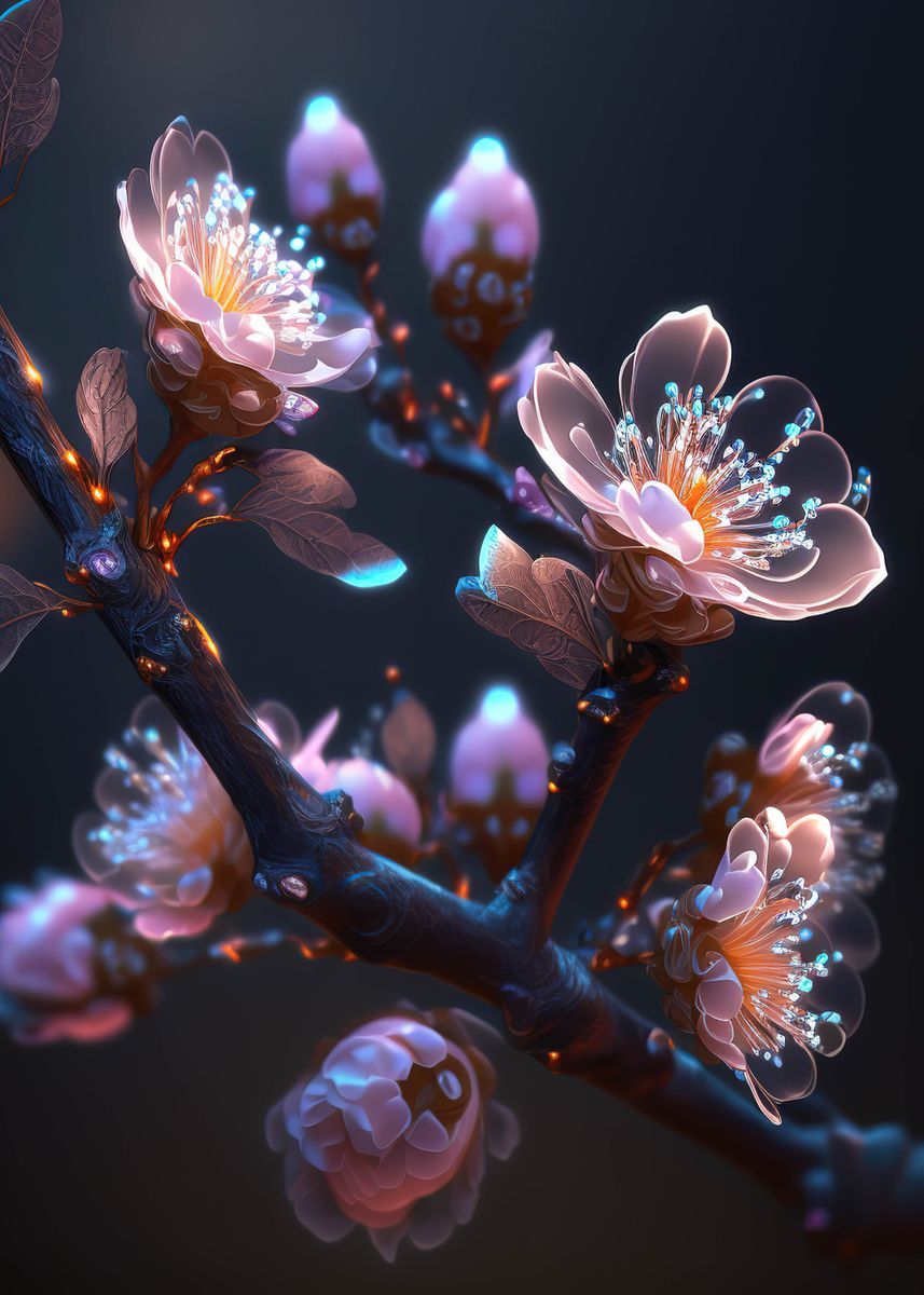 'plum blossom flower' Poster, picture, metal print, paint by Ana ...