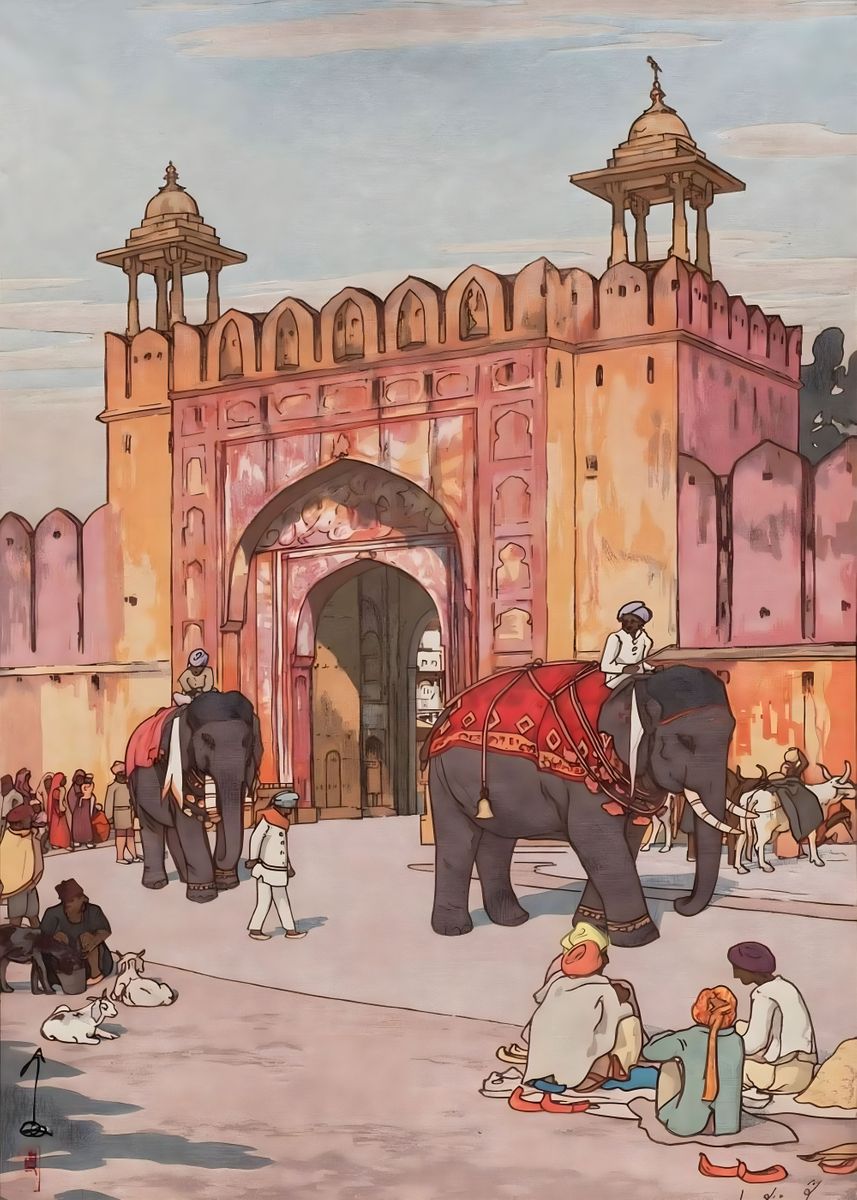 'Ajmer Gate Jaipur' Poster, picture, metal print, paint by kagezami ...
