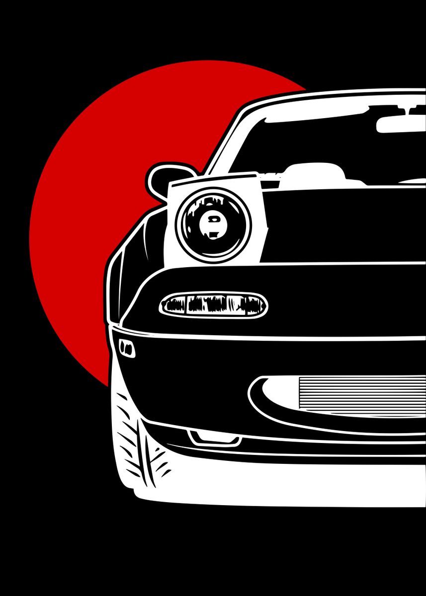 'Mazda MX5 NA' Poster, picture, metal print, paint by artH | Displate