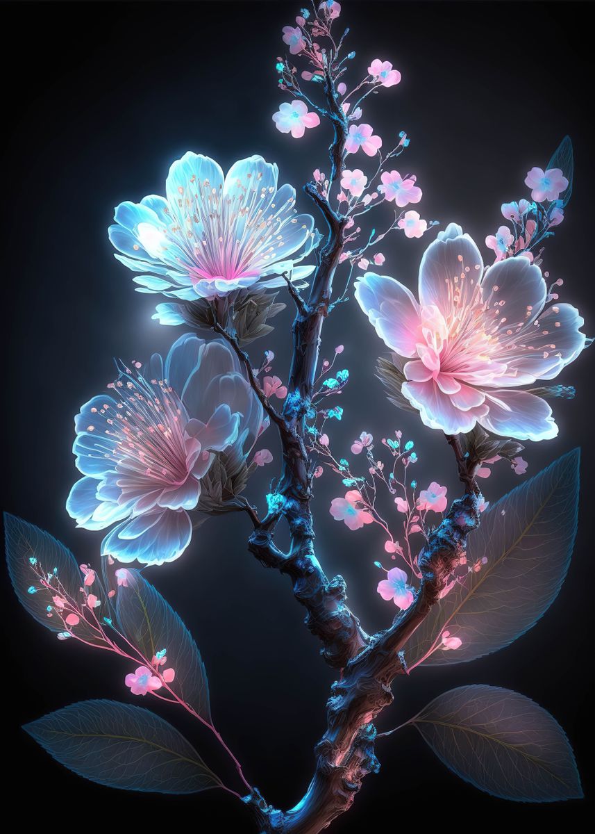 'plum blossom flower' Poster, picture, metal print, paint by Philippa ...