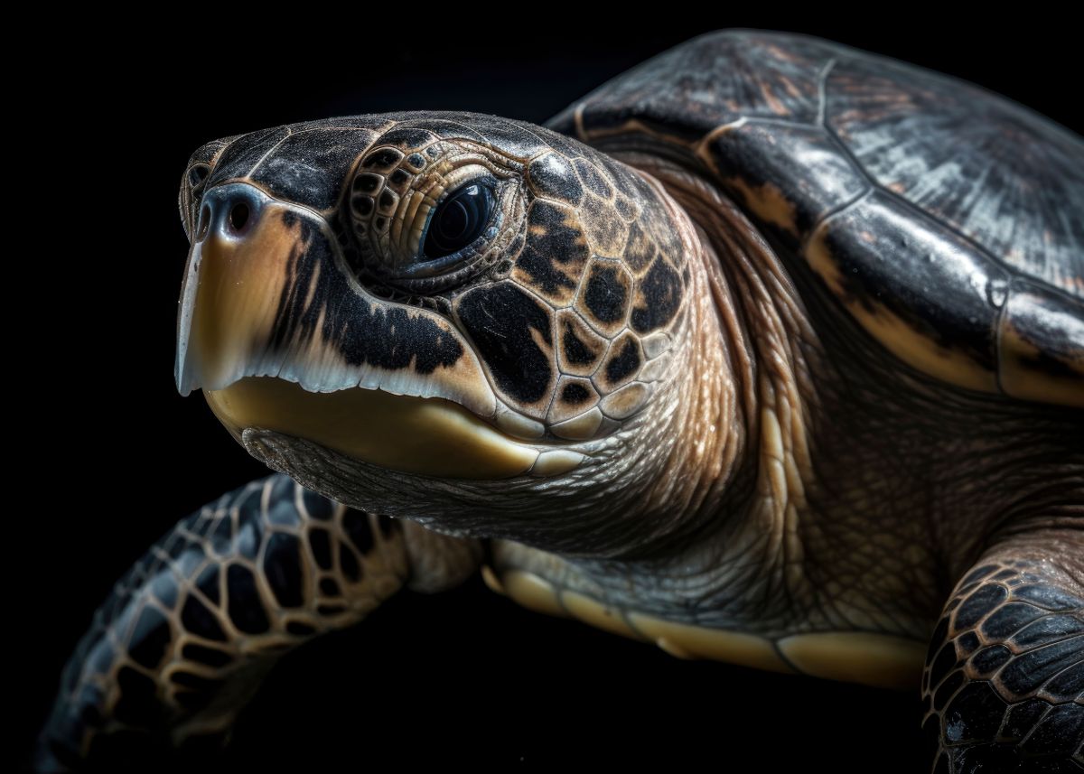 'Sea Turtle Portrait' Poster by Steven Dijkshoorn | Displate