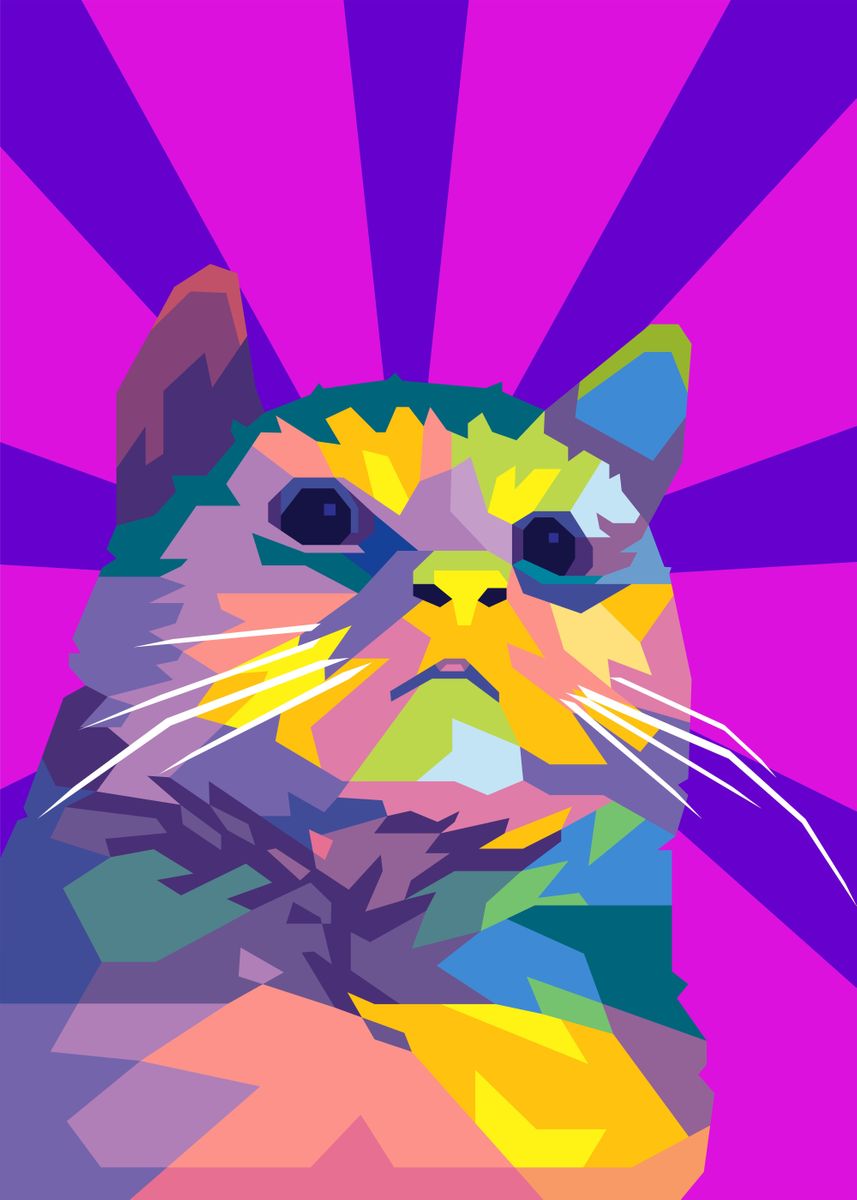 'pathetic cat meme' Poster, picture, metal print, paint by Limited ...