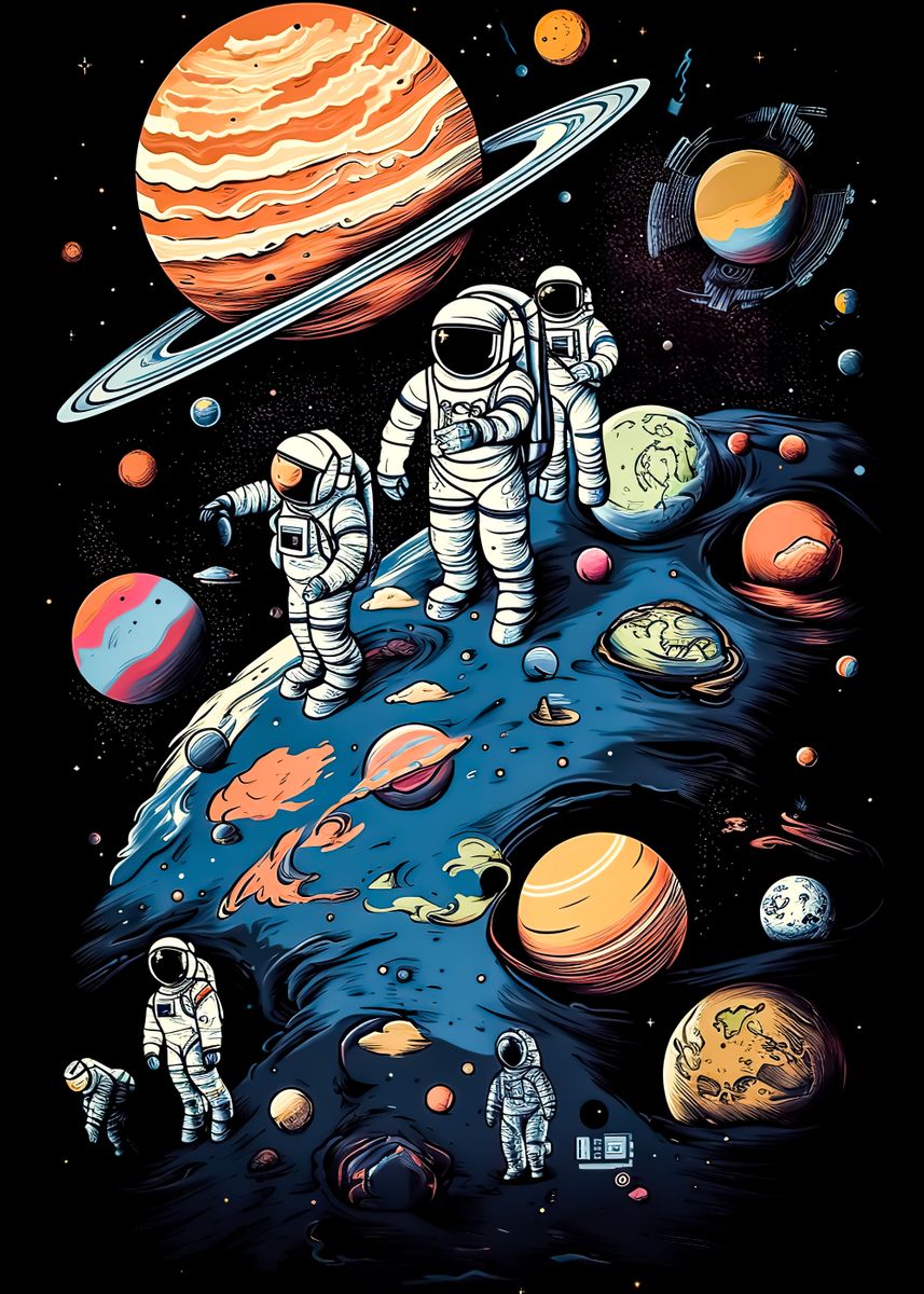 'Astronaut in outer space' Poster, picture, metal print, paint by Mahi ...
