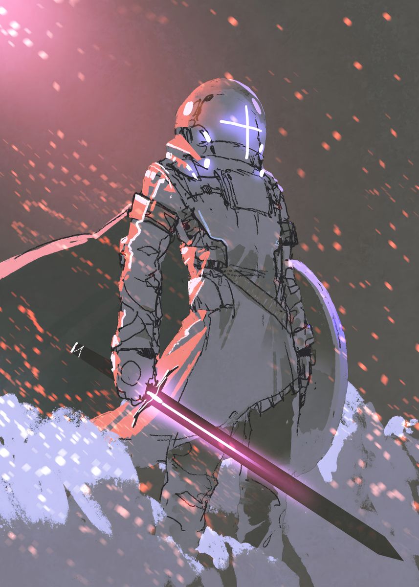 'Light Warrior' Poster, picture, metal print, paint by dwopp | Displate