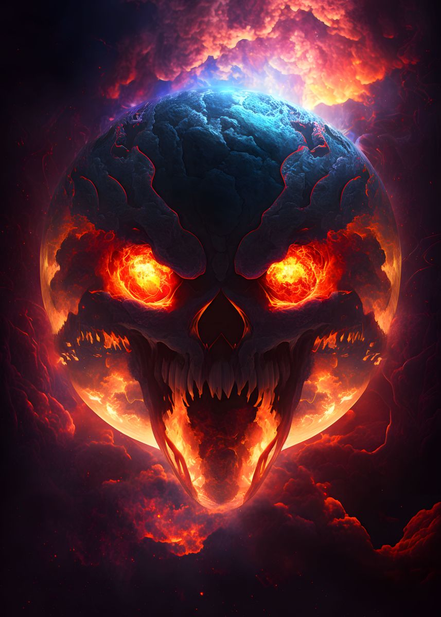 'Planet of Devil' Poster, picture, metal print, paint by ...