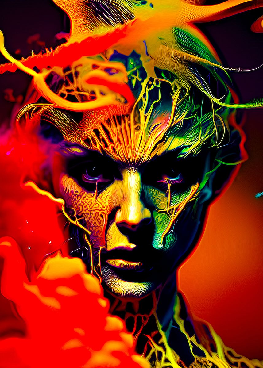 'Inner Demon' Poster, picture, metal print, paint by NoMans | Displate