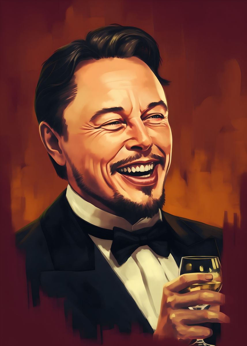 'Laughing Musk' Poster, picture, metal print, paint by FusionDesigns ...