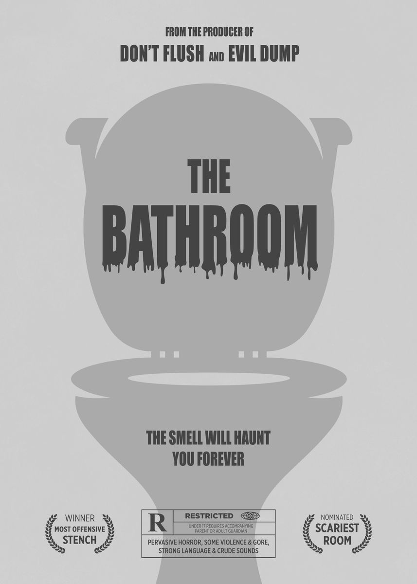 'The Bathroom Funny Horror' Poster, picture, metal print, paint by ...