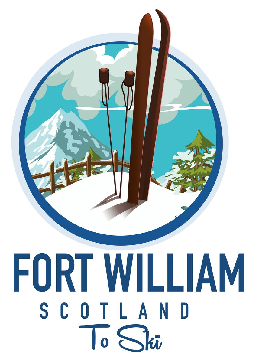 'Fort William To Ski' Poster, picture, metal print, paint by David ...