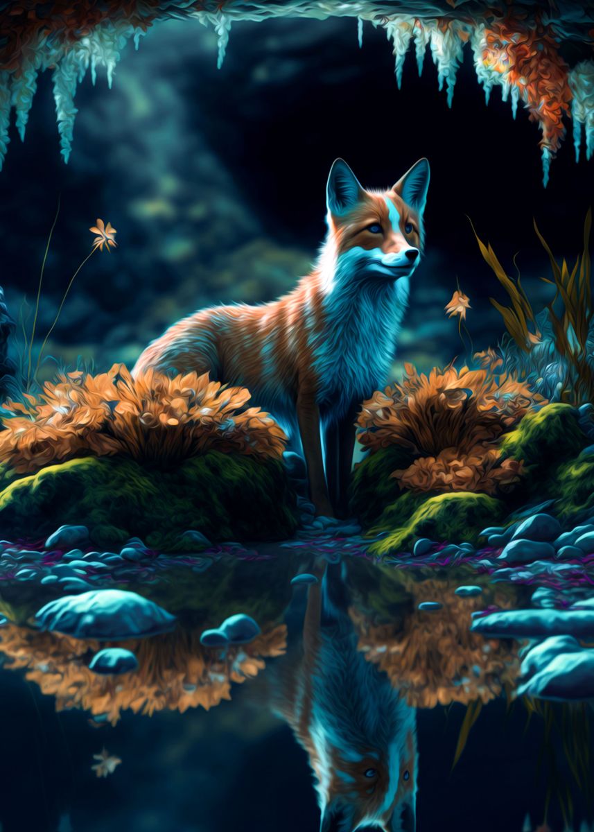 'Fox' Poster, picture, metal print, paint by dung nguyen | Displate