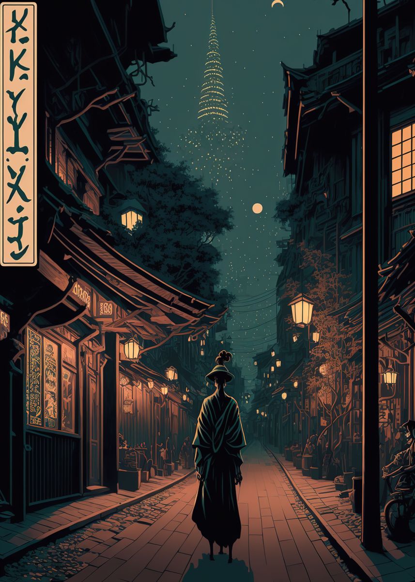 'Ukiyo Japan ' Poster, picture, metal print, paint by deidrera cheal ...