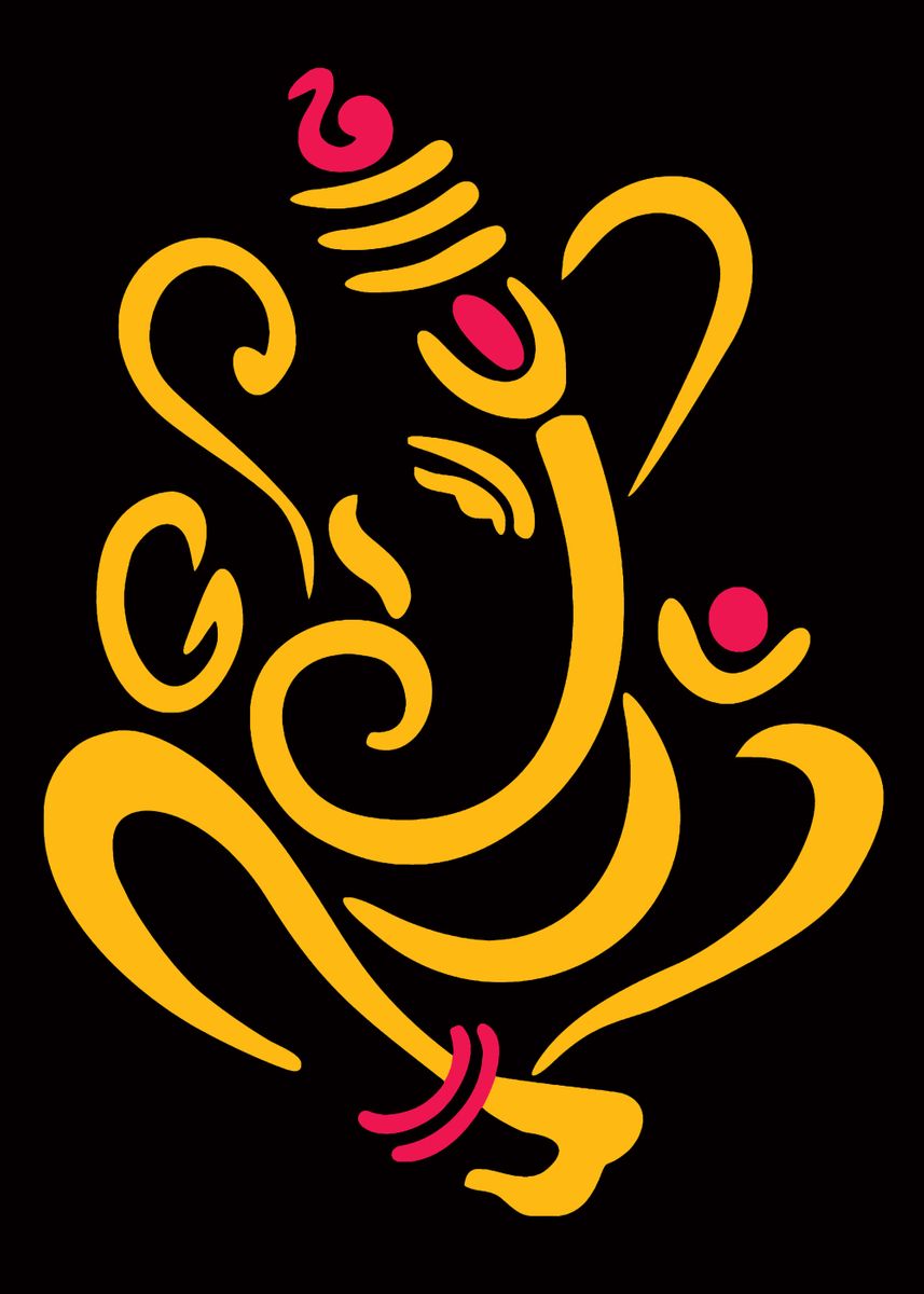 'GANESHA' Poster, picture, metal print, paint by VIVEK KANSARA | Displate