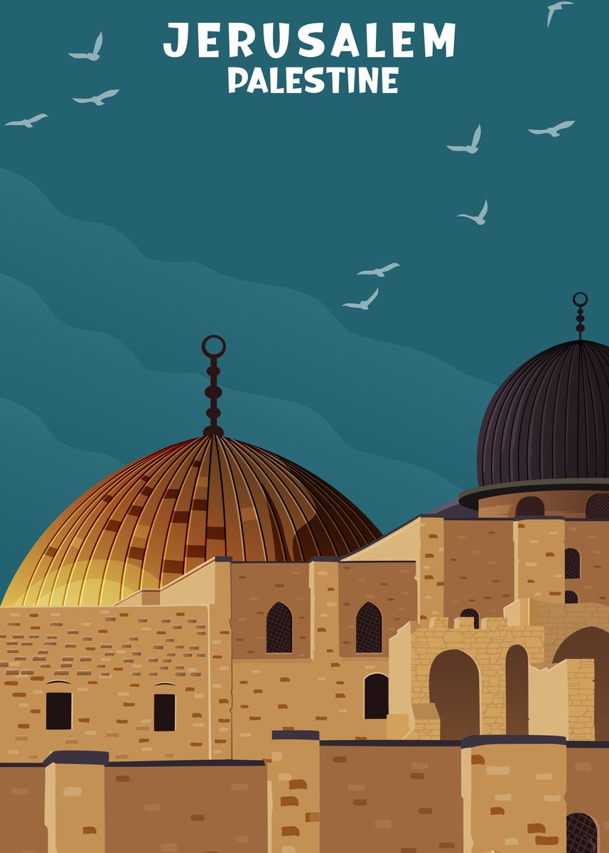 'Jerusalem Palestine Poster' Poster, picture, metal print, paint by ...