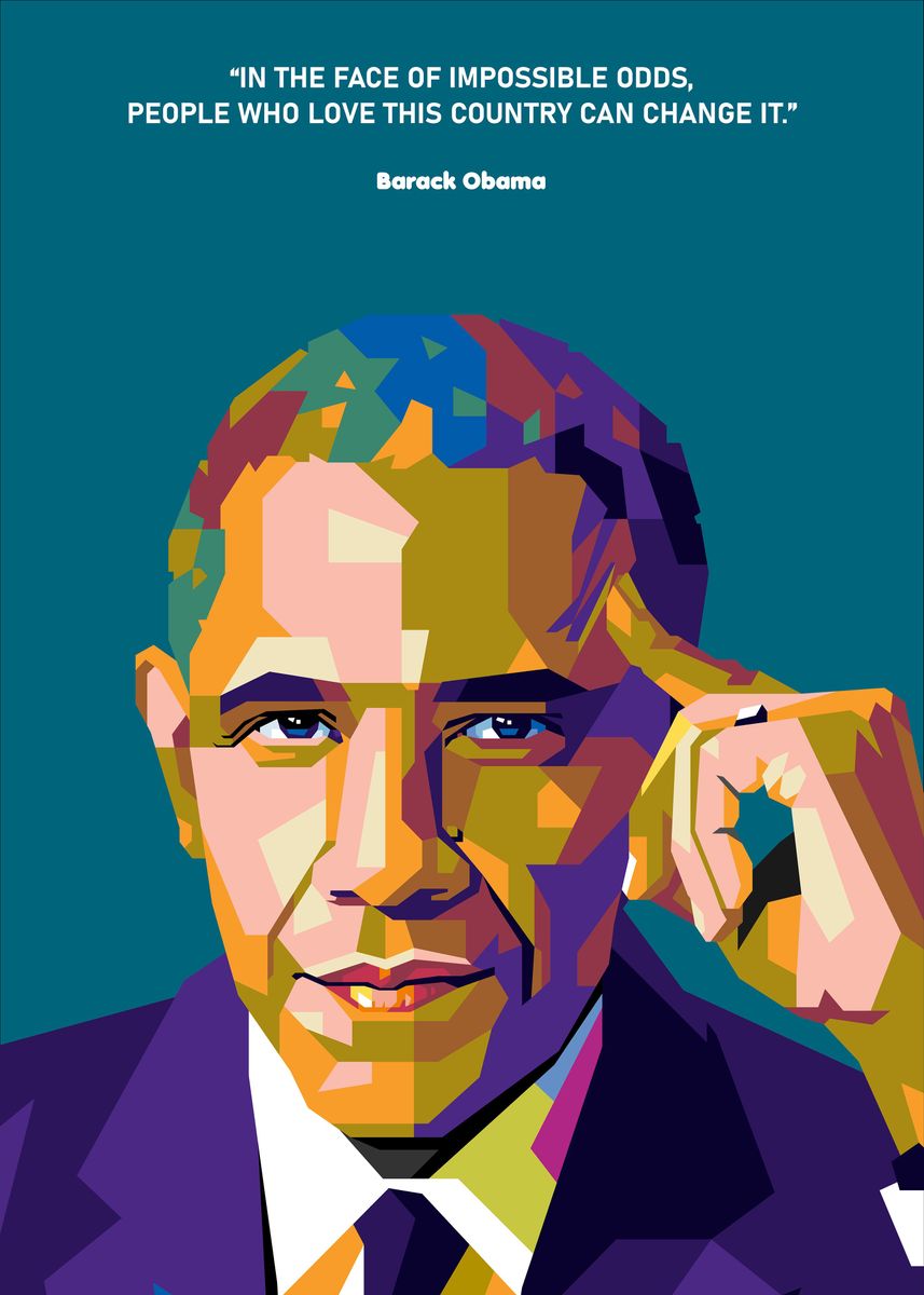 'Barack Obama' Poster, picture, metal print, paint by Erick Sato | Displate