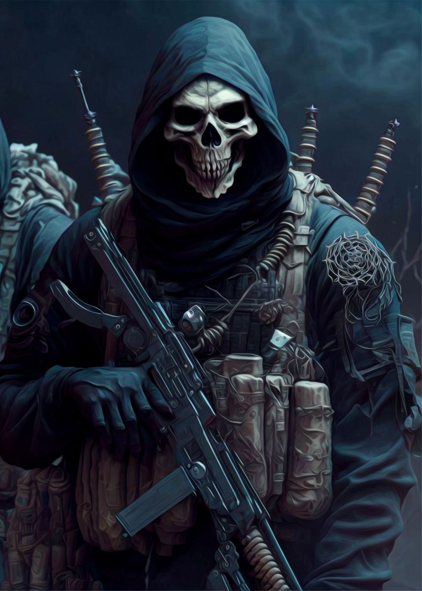 'Skull Warrior Fantasy' Poster, picture, metal print, paint by khac ...