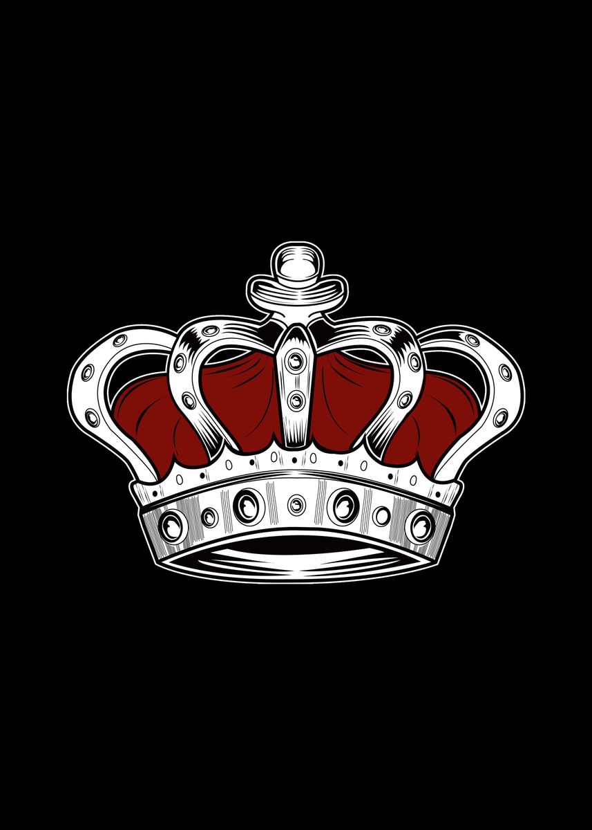 'Crown Red' Poster, picture, metal print, paint by Adamzworld | Displate