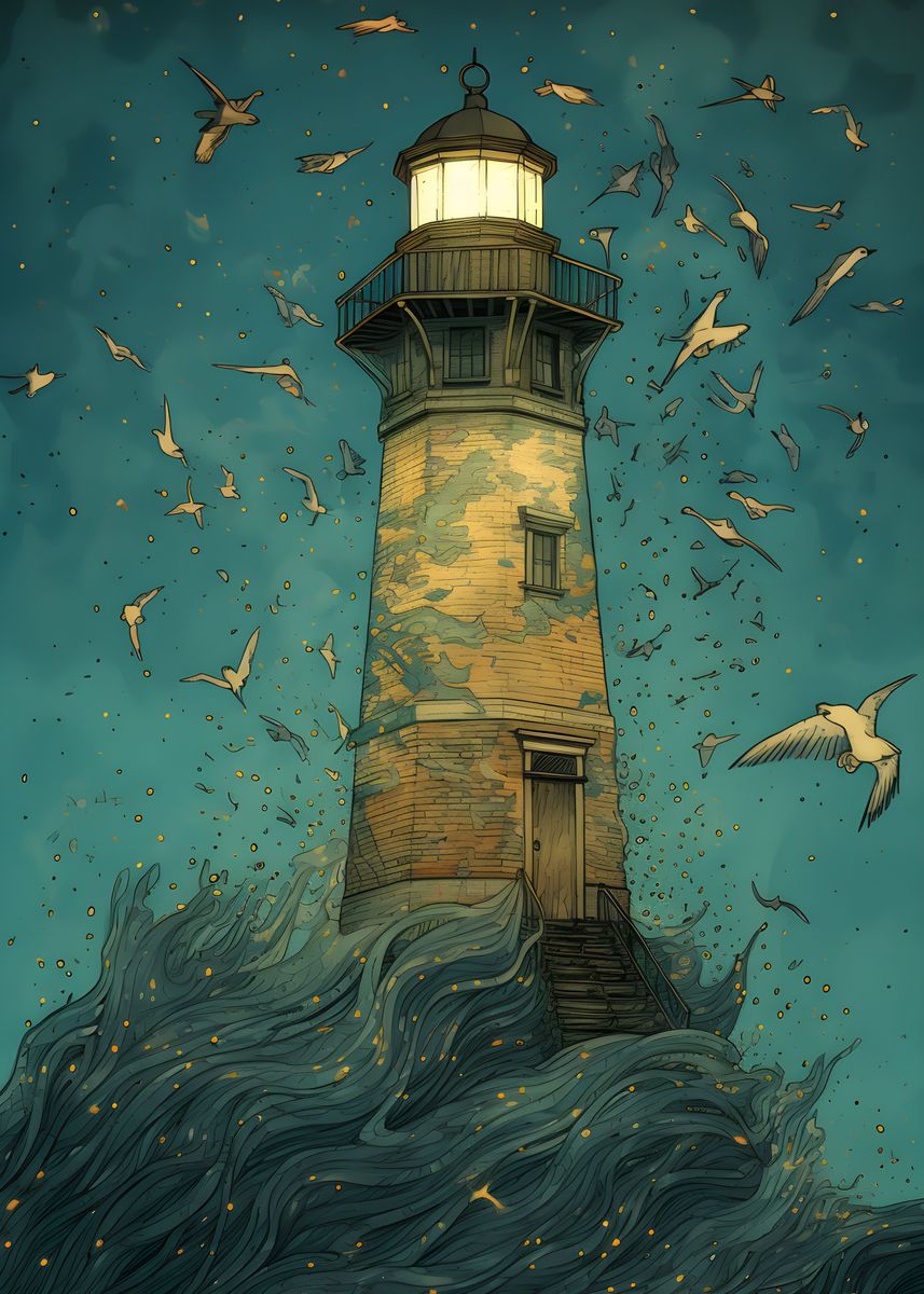 'Lighthouse' Poster, picture, metal print, paint by Marcelo Vieira ...