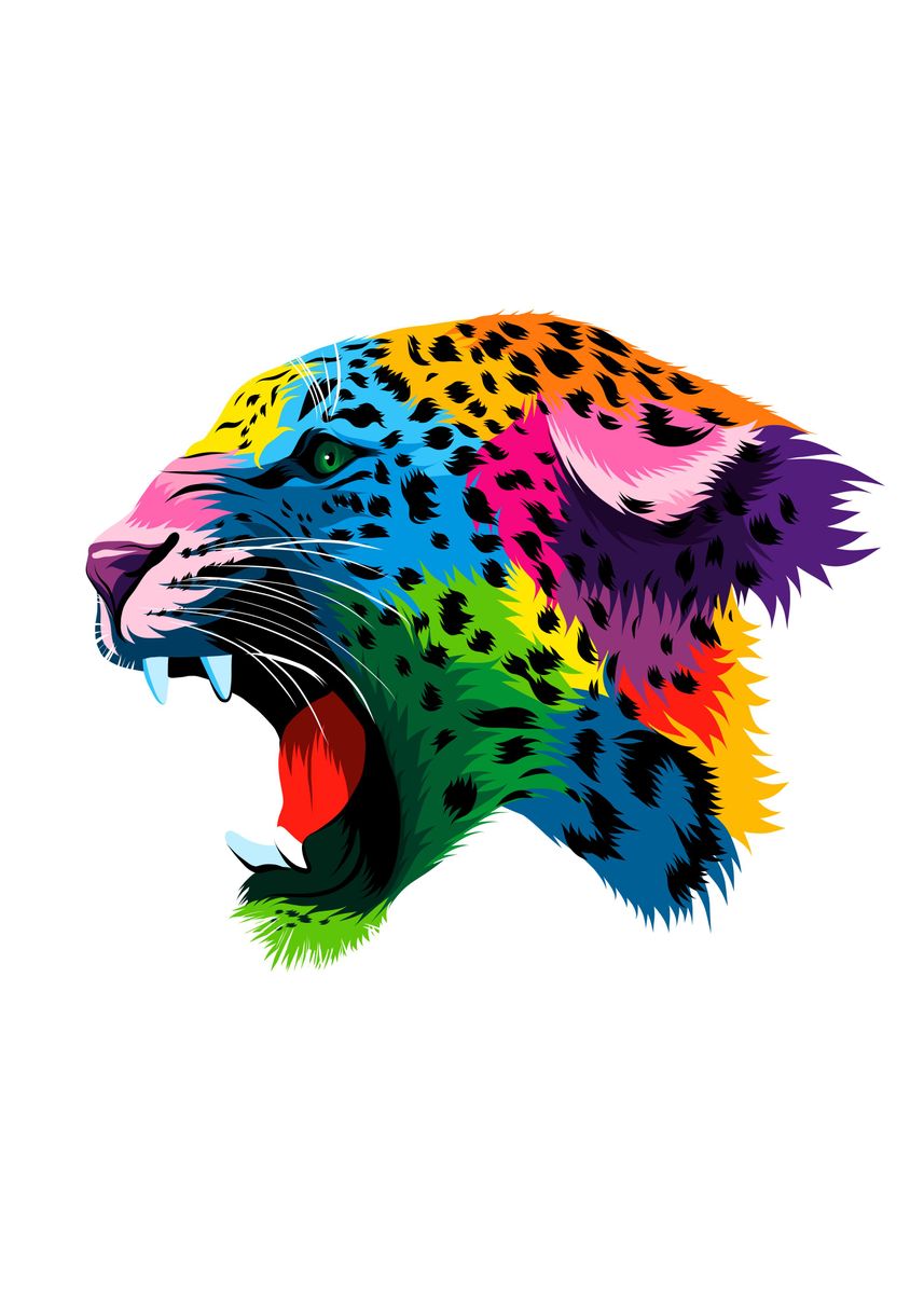 'Snarling leopard' Poster, picture, metal print, paint by Le Duc Hiep ...
