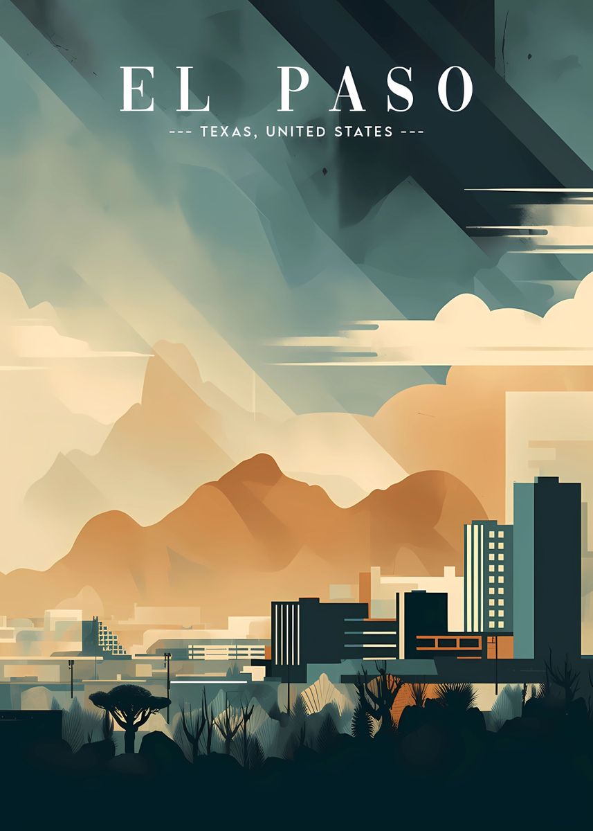 'El Paso Cityscape scenery' Poster by Parker World | Displate
