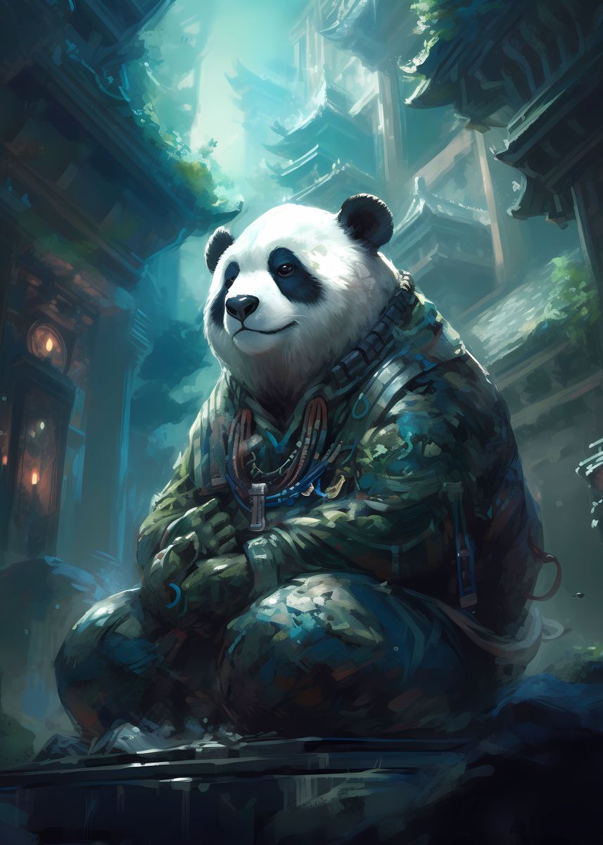 'Fantastic Panda' Poster, picture, metal print, paint by Examm Studios ...