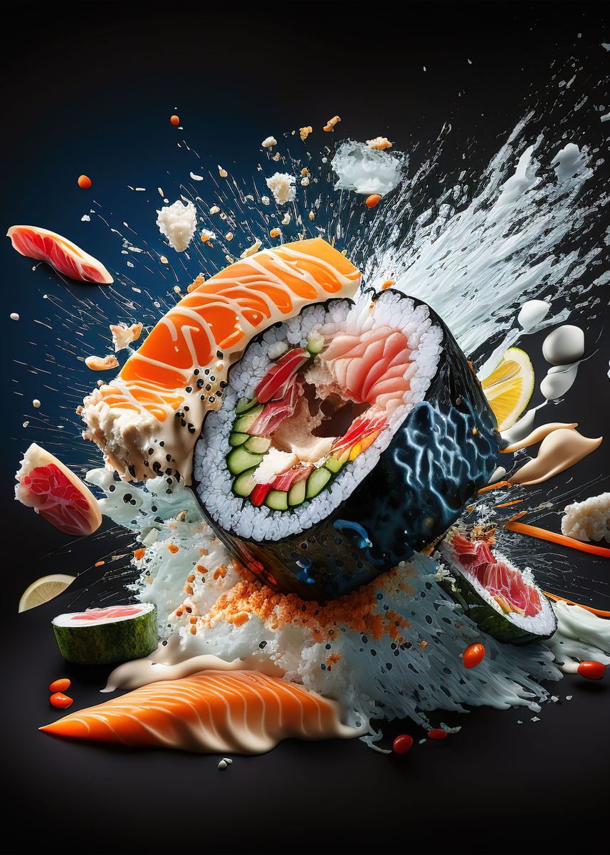 'Sushi food japan' Poster by Peter Li | Displate