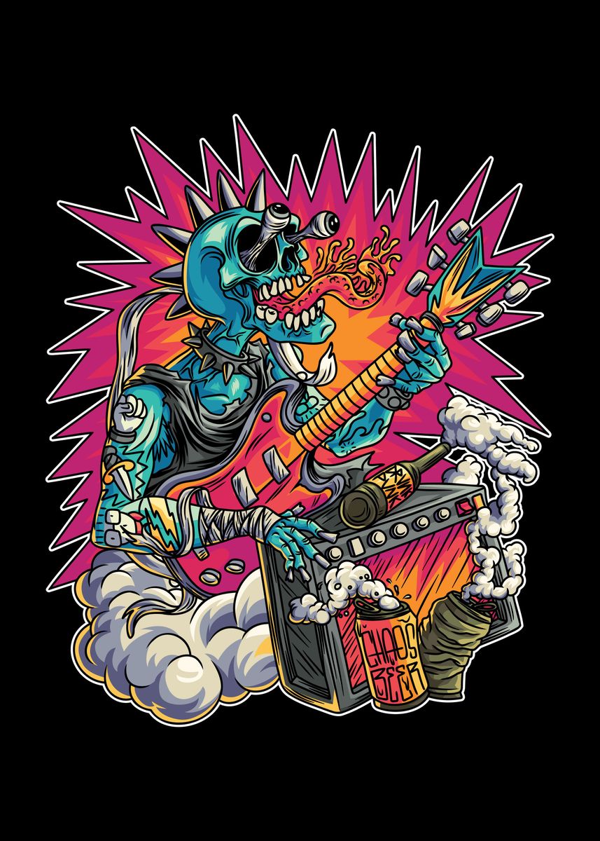 'Punk Rocker Illustration' Poster, picture, metal print, paint by ...