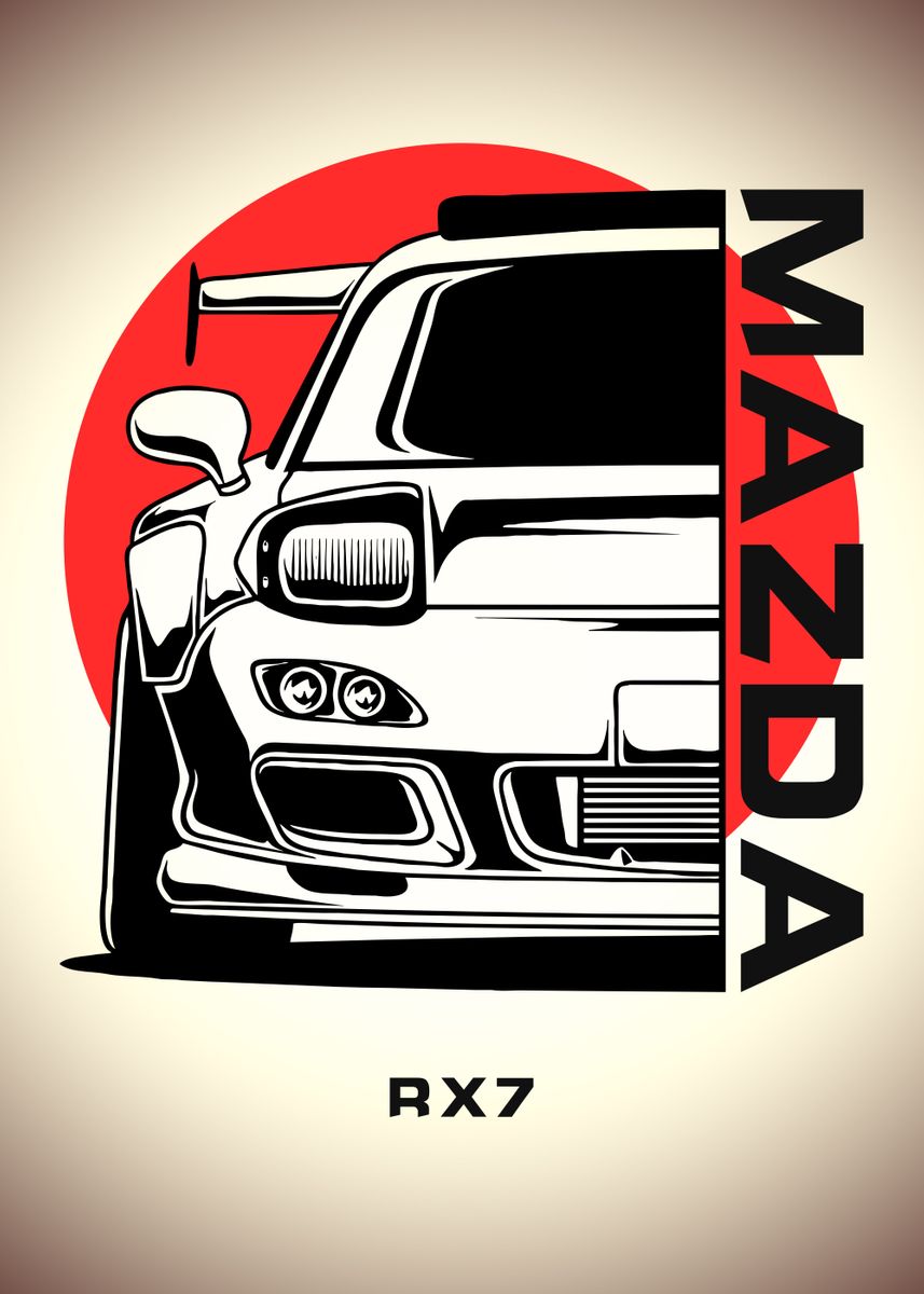 'Mazda RX' Poster, picture, metal print, paint by Faissal Thomas | Displate