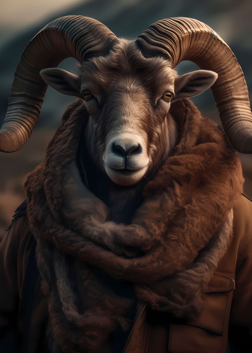 'Fantastic Goat' Poster, picture, metal print, paint by Examm Studios ...