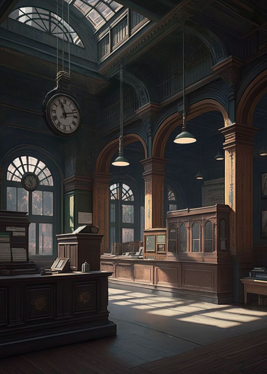 'Central Post Office' Poster, picture, metal print, paint by Oknice ...
